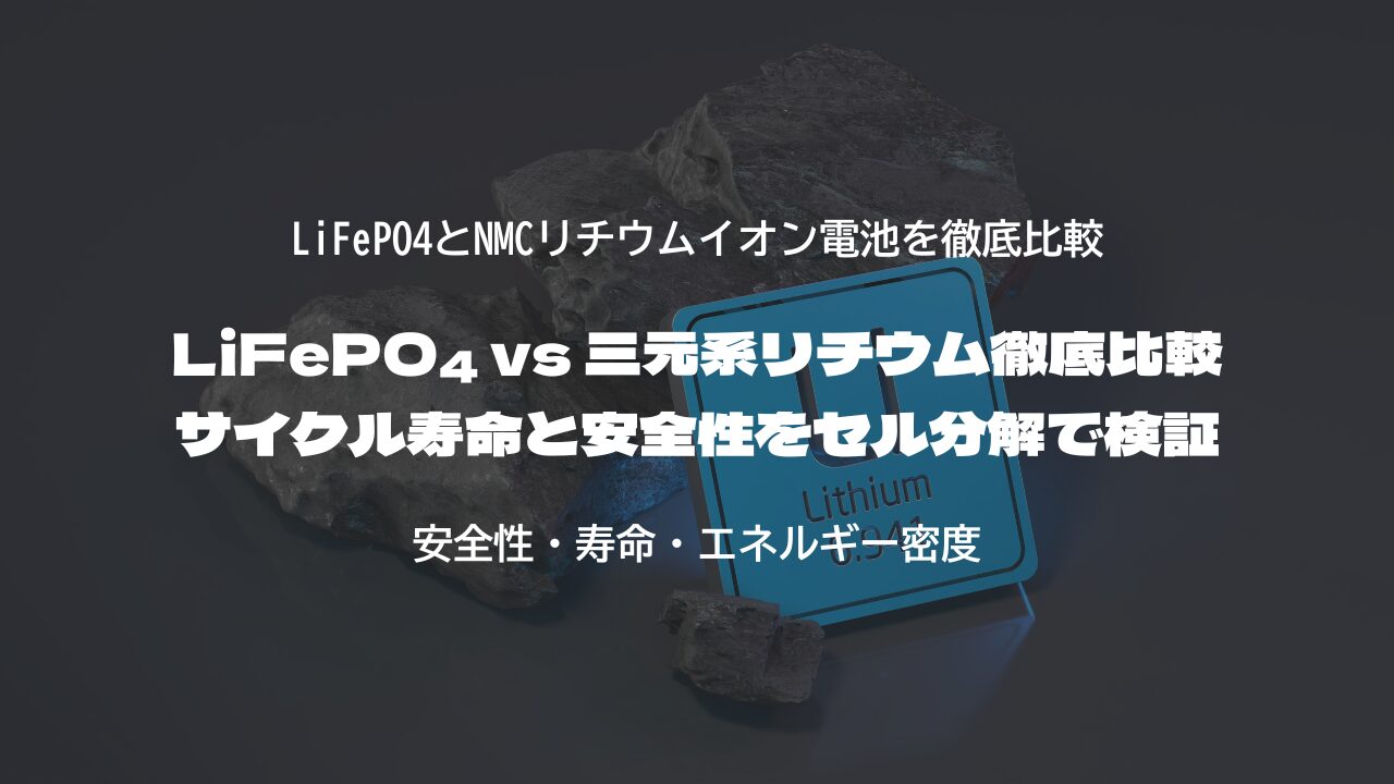 LiFePO4とNMCリチウムイオン電池を徹底比較｜安全性・寿命・エネルギー密度